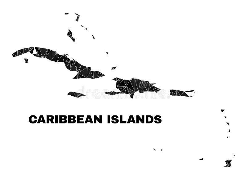 Vector Triangle Filled Caribbean Islands Map Stock Vector ...