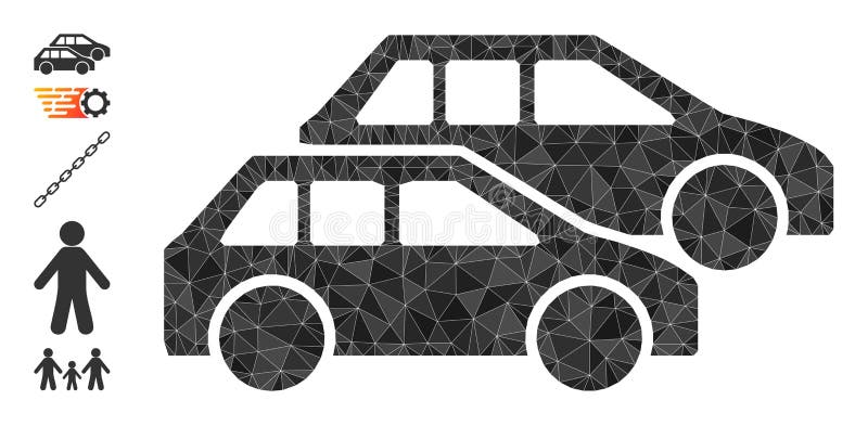 Vector Triangle Filled Cars Icon and Additional Icons Stock Vector ...