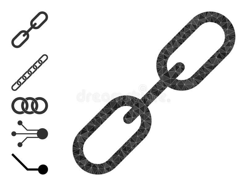 Vector Triangle Filled Chain Link Icon and More Icons Stock Vector ...