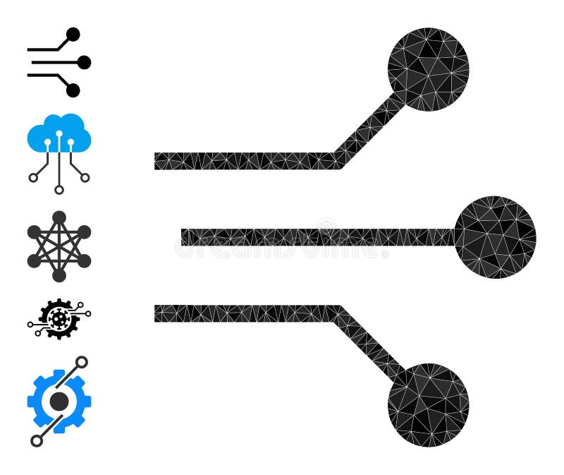 Vector Triangle Filled Circuit Links Icon and Bonus Icons Stock Vector ...