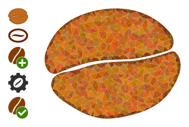 Vector Triangle Filled Coffee Bean Icon and More Icons Stock ...