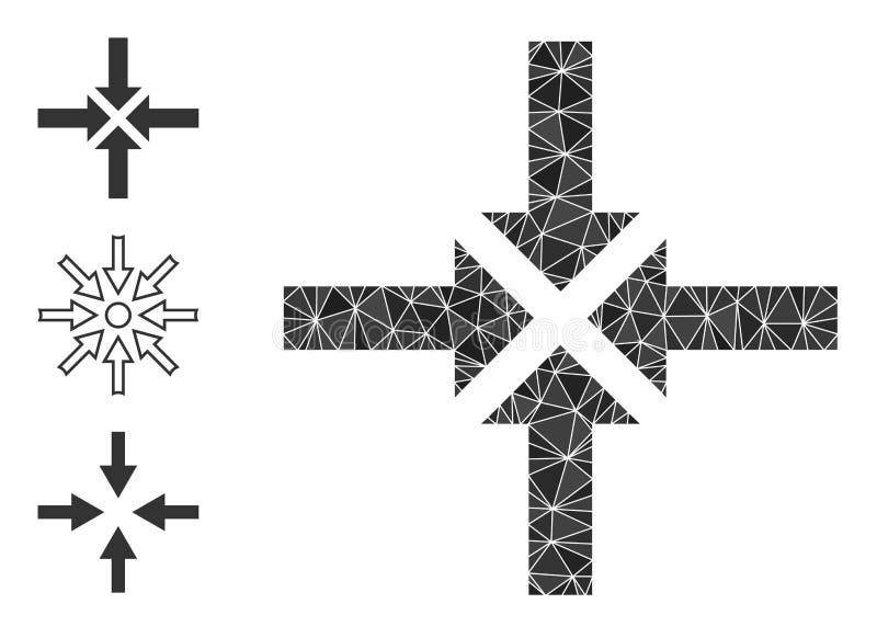 Vector Triangle Filled Compress Arrows Icon and Other Icons Stock ...