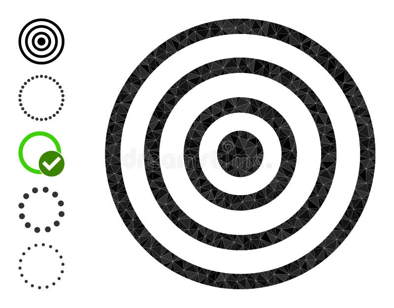 Vector Triangle Filled Concentric Circles Icon and Additional Icons ...