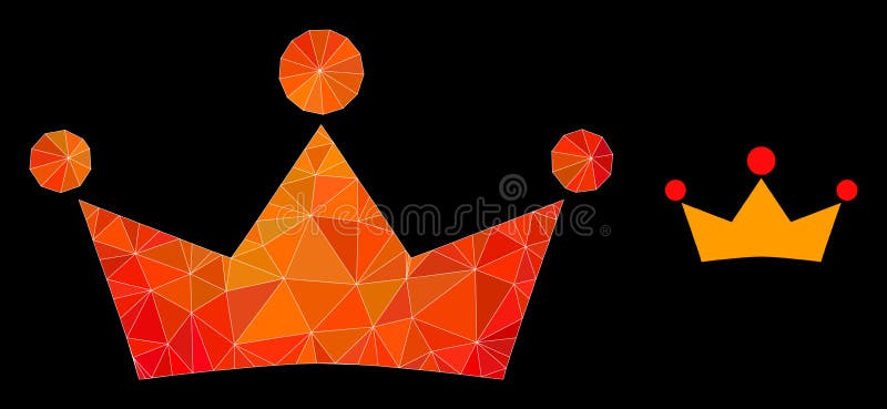 Vector Triangle Filled Crown Icon with Flame Gradient Stock Vector ...