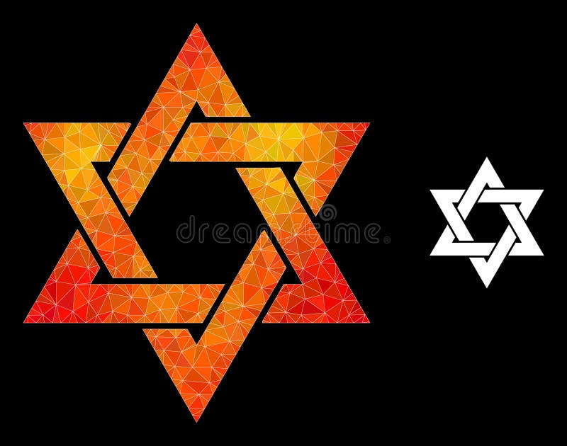 Vector Triangle Filled David Star Icon with Fire Gradient Stock Vector ...