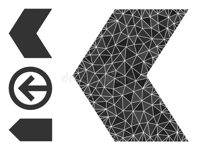 Vector Triangle Filled Direction Left Icon and Other Icons Stock Vector ...