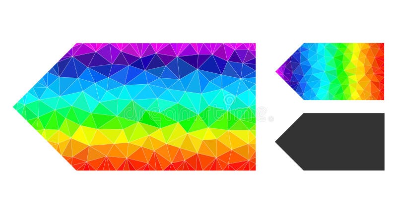 Vector Triangle Filled Direction Left Icon with Spectrum Gradient Stock ...