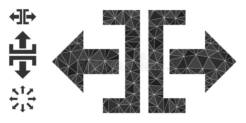 Vector Triangle Filled Divide Horizontal Direction Icon and Other Icons ...