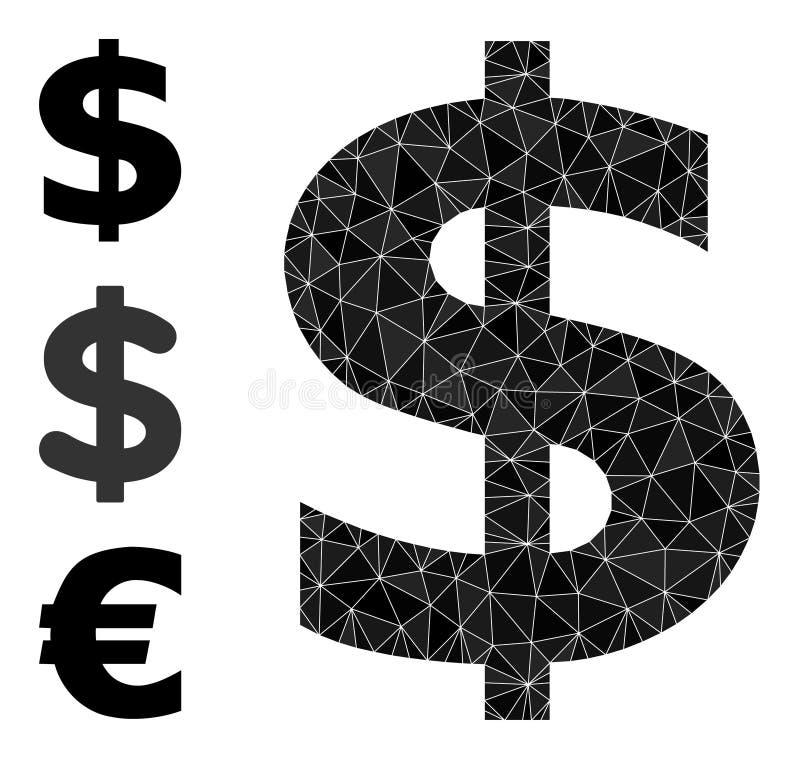 Vector Triangle Filled Dollar Symbol Icon and Bonus Icons Stock Vector ...