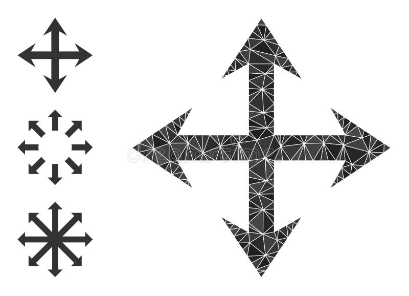 Vector Triangle Filled Expand Arrows Icon with Similar Icons Stock ...