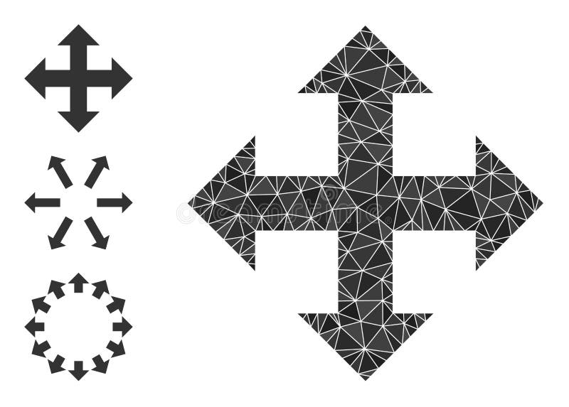 Vector Triangle Filled Expand Icon with Other Icons Stock Vector ...