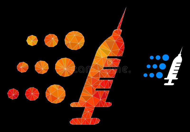 Vector Triangle Filled Fast Vaccine Icon with Orange Colored Gradient ...