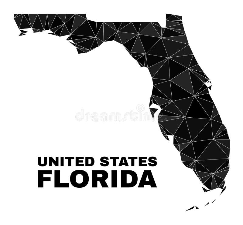 Vector Triangle Filled Florida State Map Stock Vector - Illustration of ...