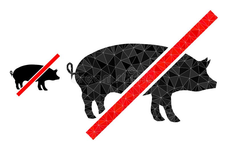 Vector Triangle Filled Forbidden Pig Icon Stock Vector - Illustration ...