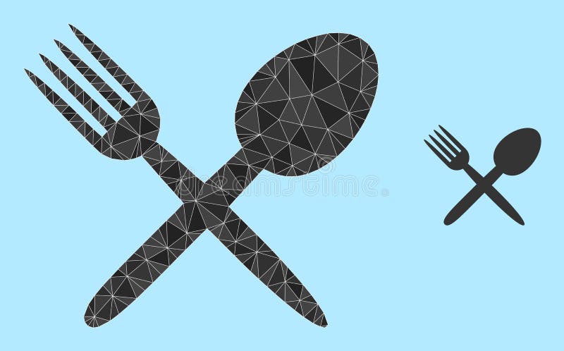 Vector Triangle Filled Fork and Spoon Icon Stock Vector - Illustration ...