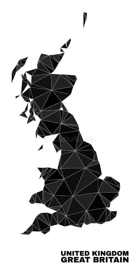 Vector Triangle Filled Great Britain Map Stock Vector - Illustration of ...