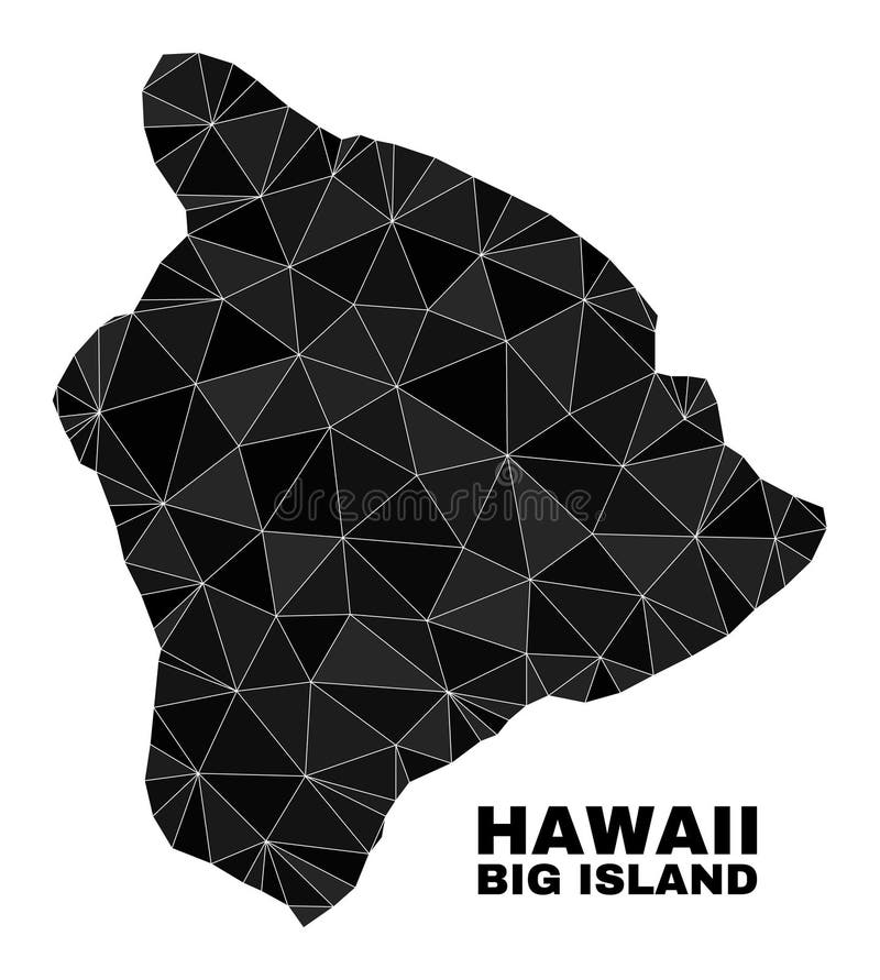 Vector Triangle Filled Hawaii Big Island Map Stock Vector ...