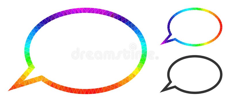 Vector Triangle Filled Hint Cloud Icon with Rainbow Gradient Stock ...