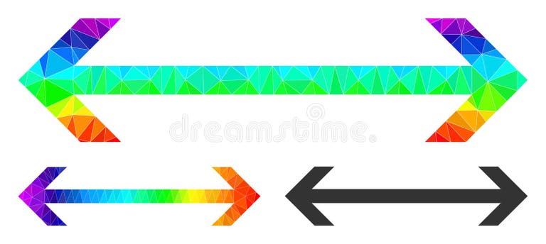 Vector Triangle Filled Horizontal Flip Icon with Spectrum Gradient ...