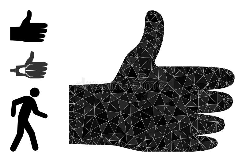 Vector Triangle Filled Human Hand Icon with Similar Icons Stock Vector ...