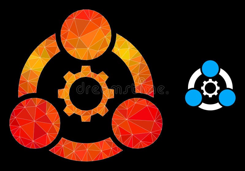 Vector Triangle Filled Industrial Collaboration Icon with Orange ...