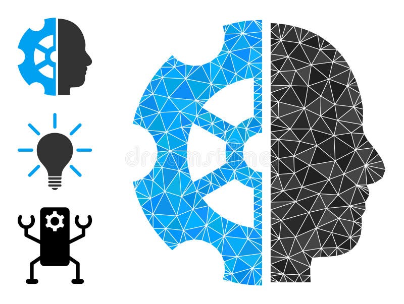 Vector Triangle Filled Intellect Icon with Other Icons Stock Vector ...