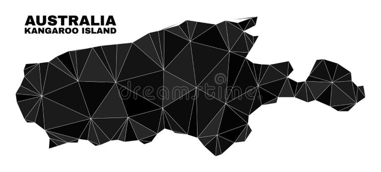 Vector Triangle Filled Kangaroo Island Map Stock Vector - Illustration ...
