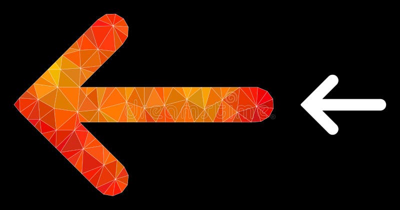 Vector Triangle Filled Left Arrow Icon with Orange Colored Gradient ...