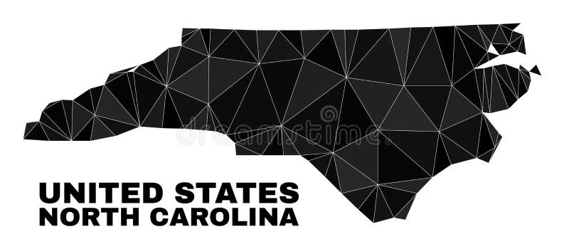 Vector Triangle Filled North Carolina State Map Stock Vector ...