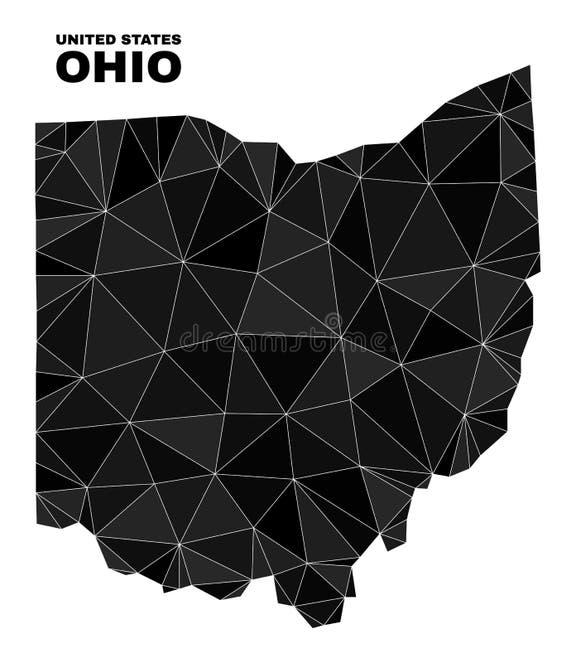 Vector Triangle Filled Ohio State Map Stock Vector - Illustration of ...