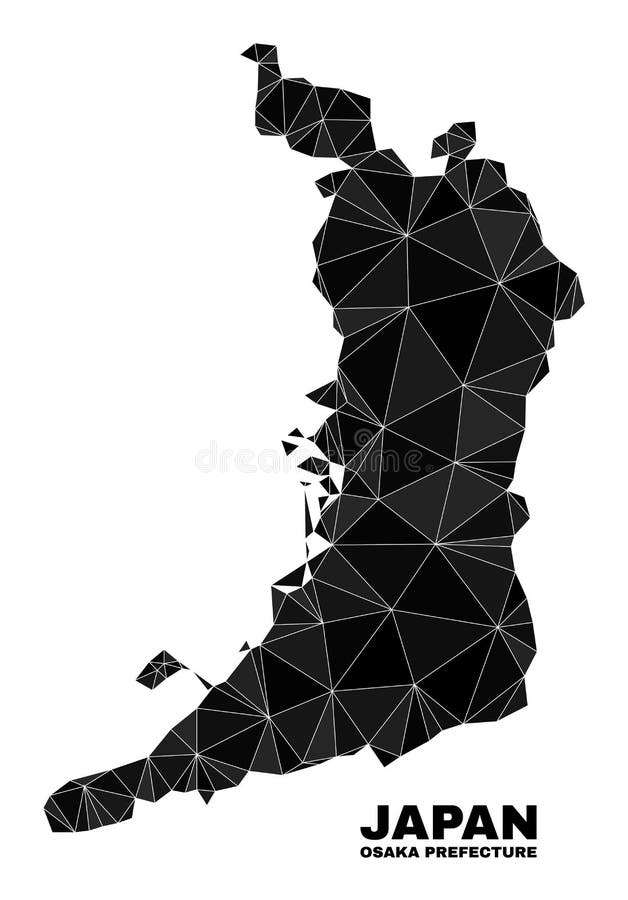 Vector Triangle Filled Osaka Prefecture Map Stock Vector - Illustration ...