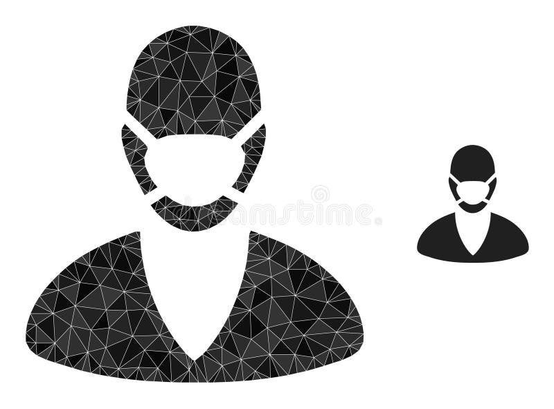 Vector Triangle Filled Patient Mask Icon Stock Vector - Illustration of ...