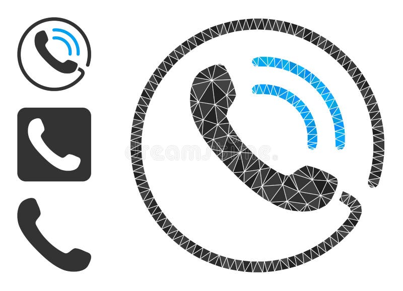 Vector Triangle Filled Phone Call Icon with Bonus Icons Stock Vector ...