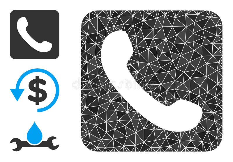 Vector Triangle Filled Phone Icon with Other Icons Stock Vector ...