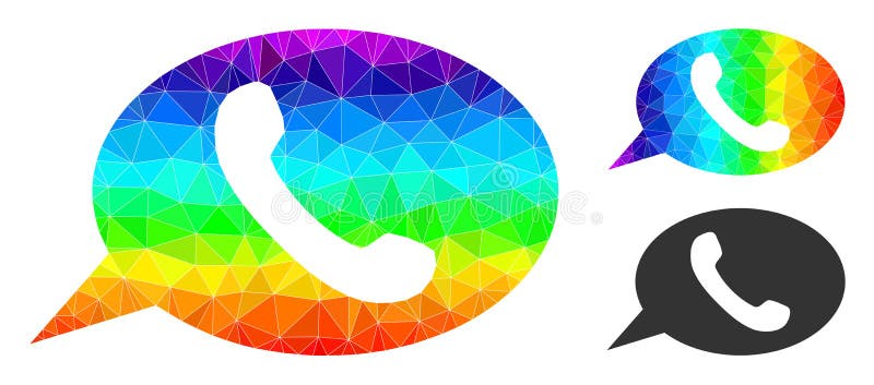 Vector Triangle Filled Phone Message Icon with Rainbow Gradient Stock ...