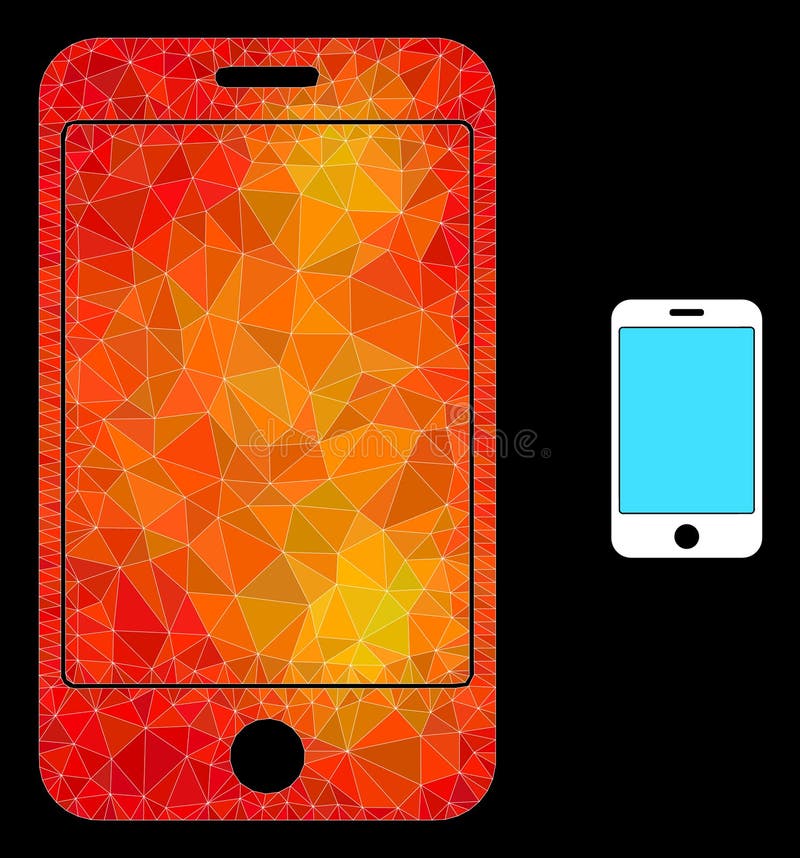 Vector Triangle Filled Phone Screen Icon with Flame Gradient Stock ...