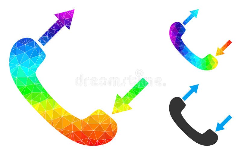 Vector Triangle Filled Phone Talking Icon with Spectrum Gradient Stock ...