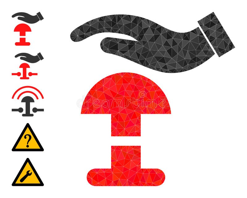 Vector Triangle Filled Press Alarm Button Icon and Bonus Icons Stock ...