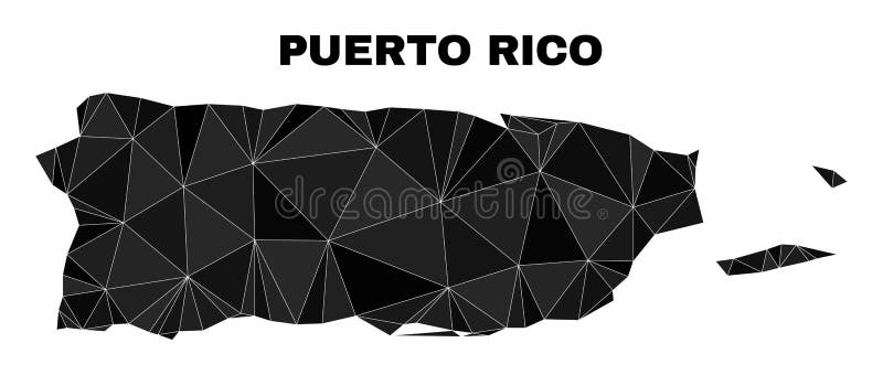 Vector Triangle Filled Puerto Rico Map Stock Vector - Illustration of ...