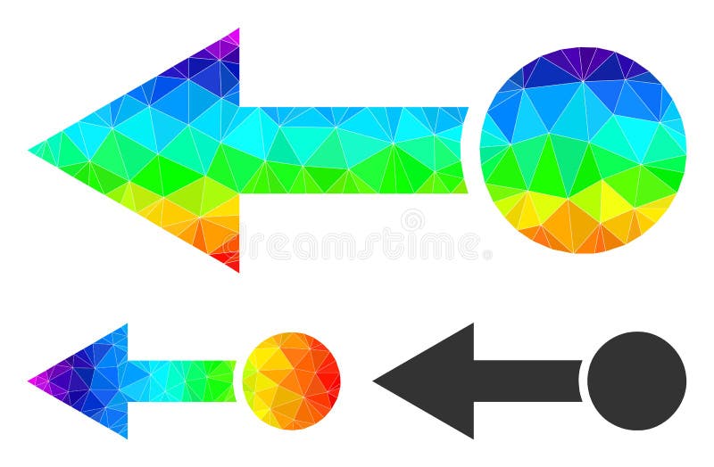 Vector Triangle Filled Pull Left Icon with Spectrum Gradient Stock ...