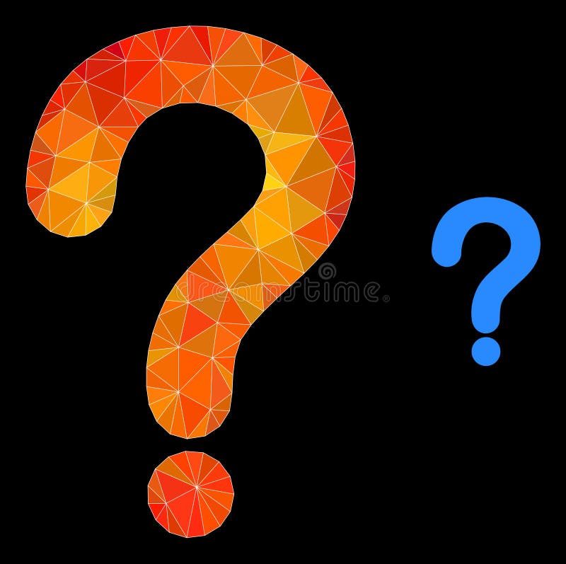 Vector Triangle Filled Question Mark Icon with Fire Gradient Stock ...