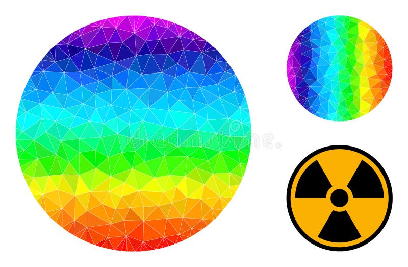 Vector Triangle Filled Radioactive Icon with Spectrum Gradient Stock ...