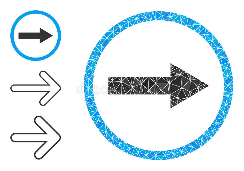 Vector Triangle Filled Right Rounded Arrow Icon with Similar Icons ...