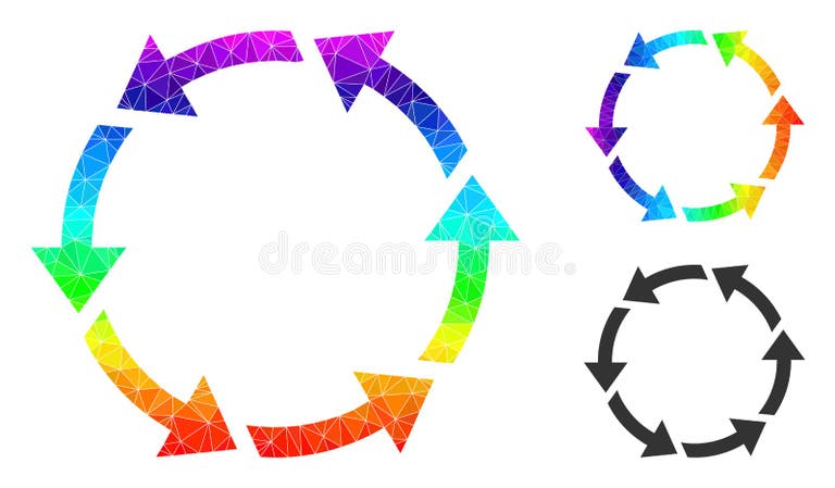 Vector Triangle Filled Rotate Ccw Icon with Spectral Colored Gradient ...