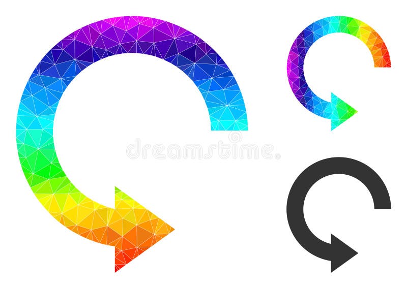 Vector Triangle Filled Rotate Right Icon with Rainbow Gradient Stock ...