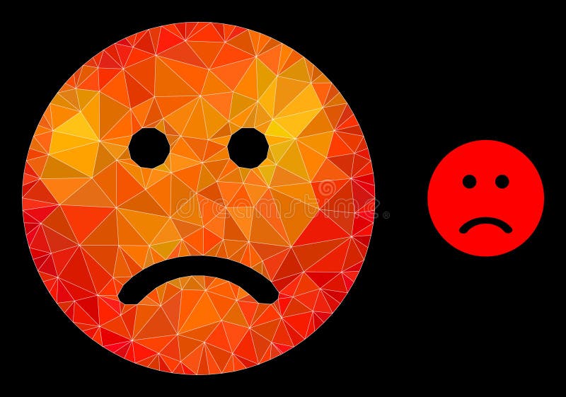 Vector Triangle Filled Sad Smiley Icon with Orange Colored Gradient ...