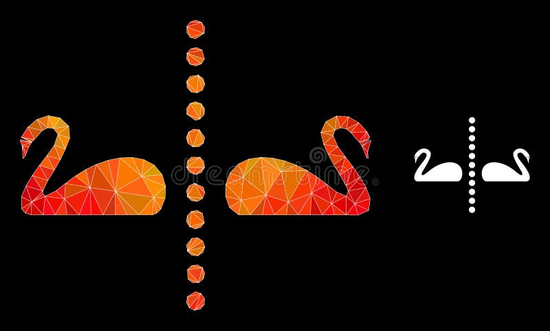 Vector Triangle Filled Separate Swans Icon with Orange Colored Gradient ...