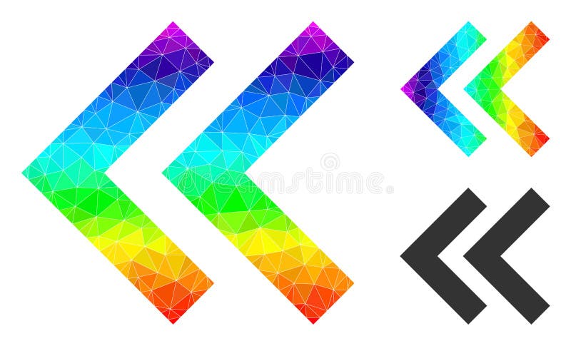 Vector Triangle Filled Shift Left Icon with Spectrum Gradient Stock ...