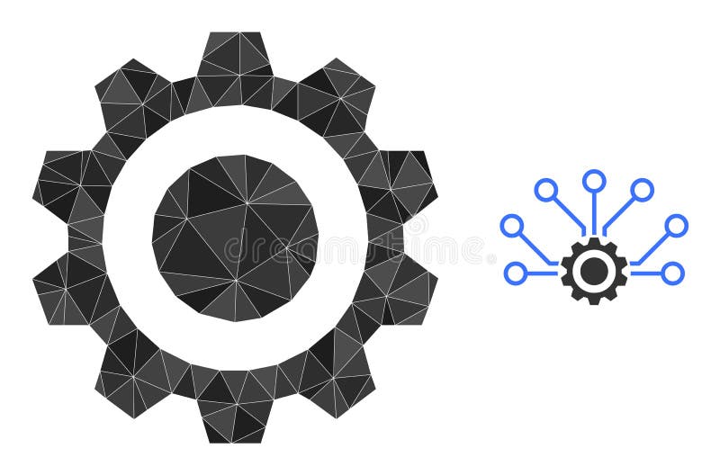 Vector Triangle Filled Smart Cog Icon Stock Vector - Illustration of ...