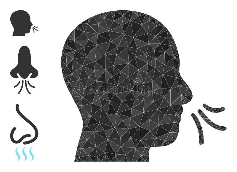 Vector Triangle Filled Sniff Icon with Bonus Icons Stock Vector ...